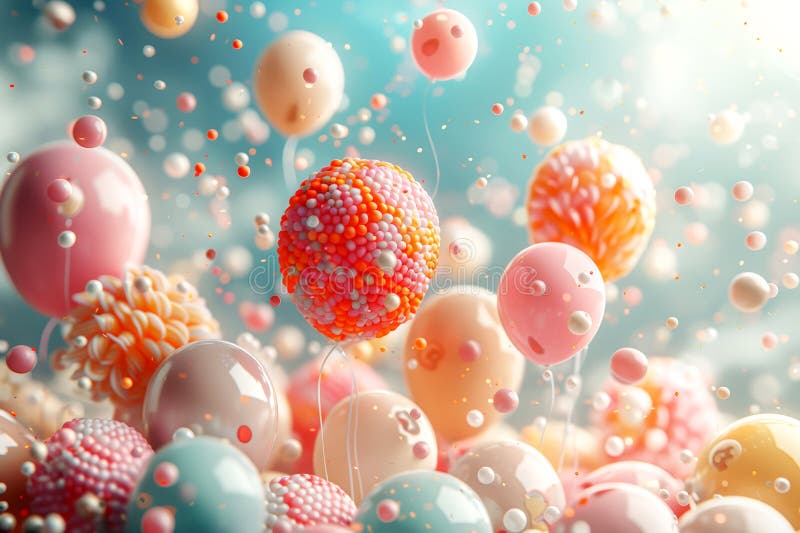 Abstract Vibrant Balloons with a 3D Texture Effect, Perfect for Modern ...