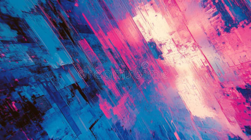 Abstract Vibrant Blue Pink Digital Art Background Stock Illustration ...