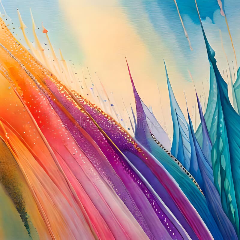 Color Splashes in Green - Ai Generated Image Stock Illustration ...