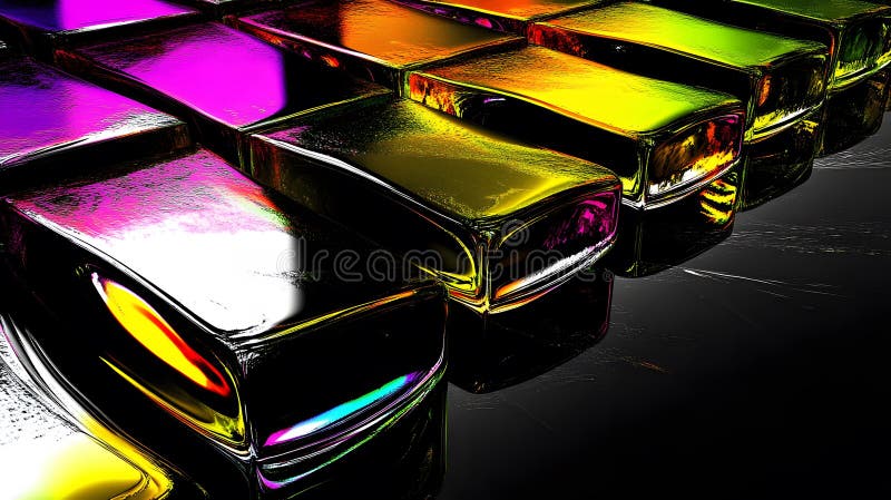 Abstract Vibrant Colorful Metallic Blocks 3D Render Royalty Free Image ...