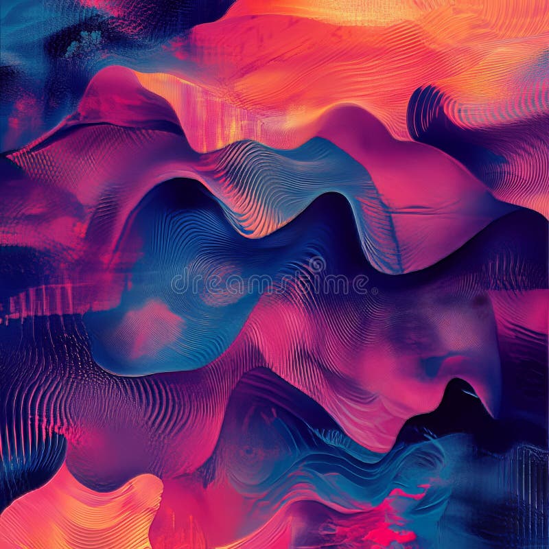 Abstract Vibrant Colorful Waves with Dynamic Patterns and Textures in a ...