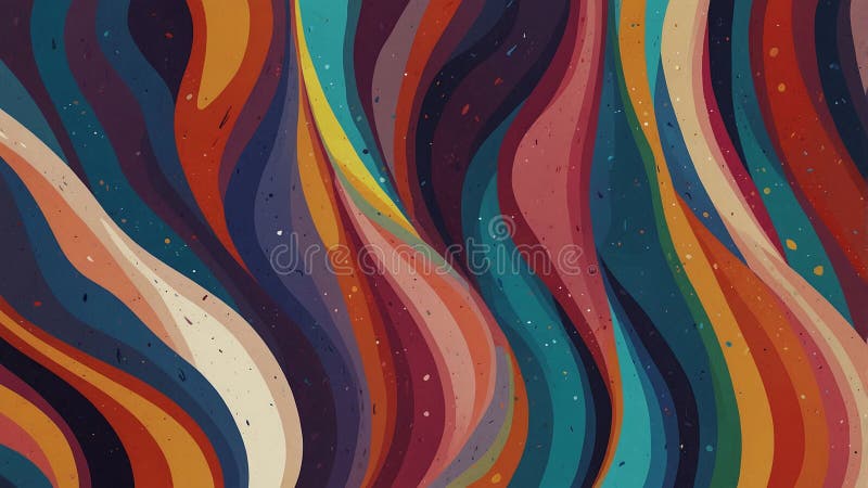 Abstract Vibrant Colorful Wavy Lines Background with Retro Style and ...