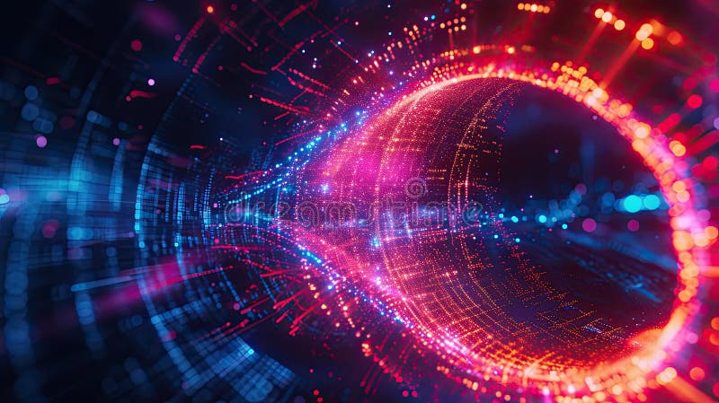 Abstract Vibrant Colors Neon Background, Glowing Lines and Waves ...