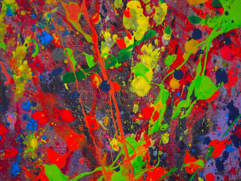 Abstract of Vibrant Colors Splattered Across the Canvas Stock ...