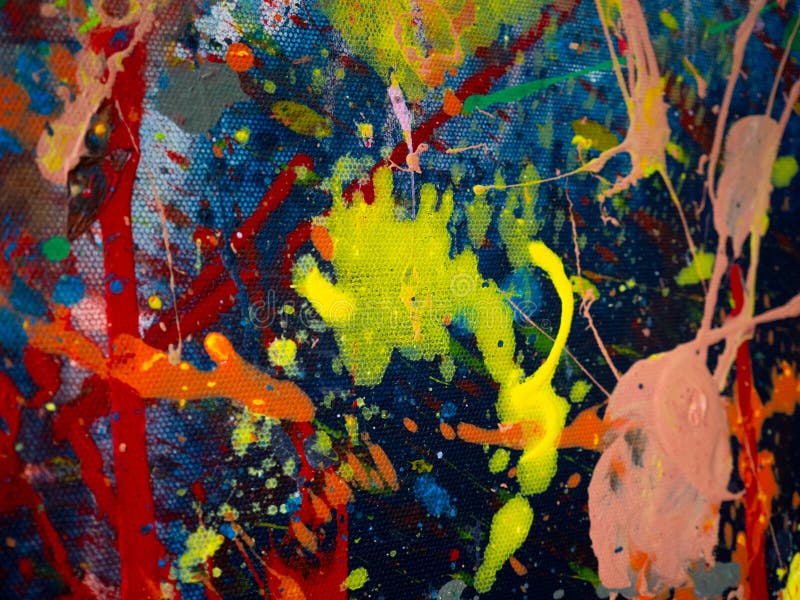 Abstract of Vibrant Colors Splattered Across the Canvas Stock ...