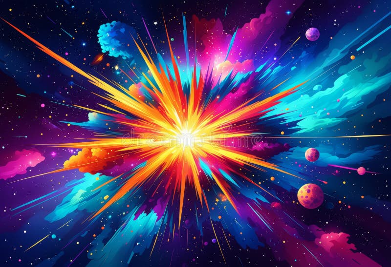 Abstract Vibrant Cosmic Explosion Stock Photo - Image of creative ...