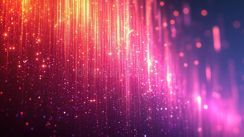 Abstract Vibrant Digital Art, Glowing Streaks of Light and Particles ...