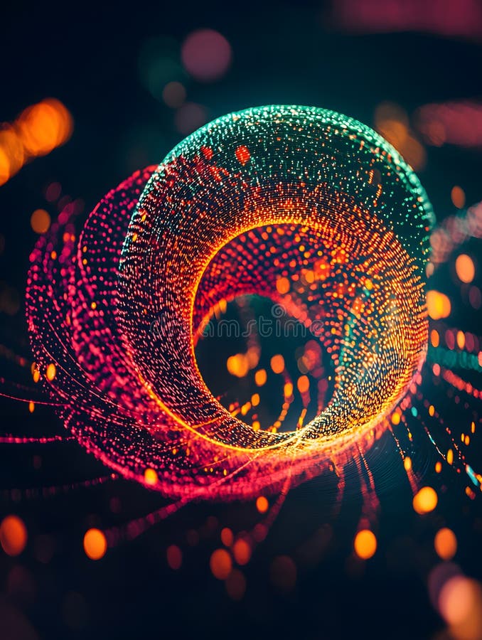 Abstract Vibrant Digital Swirl Pattern Stock Photo - Image of neon ...