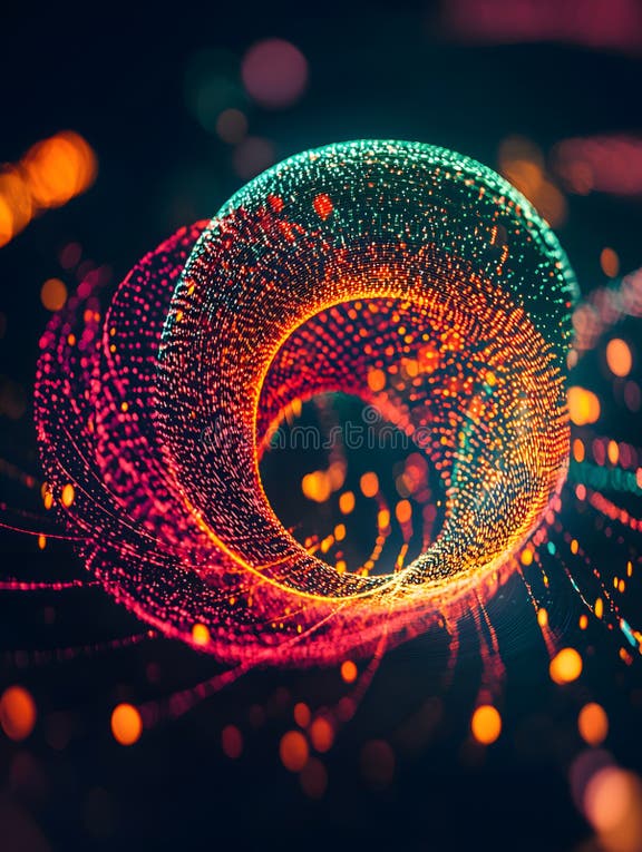 Abstract Vibrant Digital Swirl Pattern Stock Photo - Image of neon ...