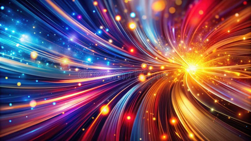 Abstract Vibrant Energy Stream a Burst of Light and Color. Generative ...
