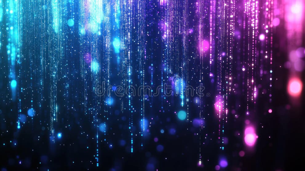 Abstract, Vibrant, Falling Light Streaks Stock Illustration ...