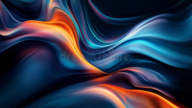 Abstract Vibrant Flowing Colors, Wave Pattern, Digital Art Concept ...