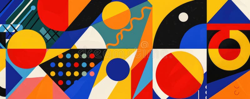 Abstract Vibrant Geometric Shapes Express Seamless Pattern Style ...