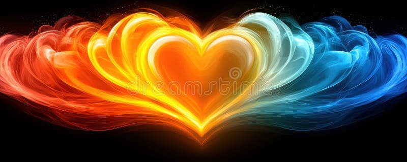 Abstract Vibrant Heart Design with Dynamic Colors Stock Photo - Image ...