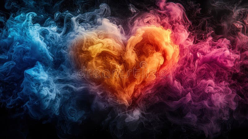 Abstract Vibrant Heart Design with Dynamic Colors Stock Image - Image ...