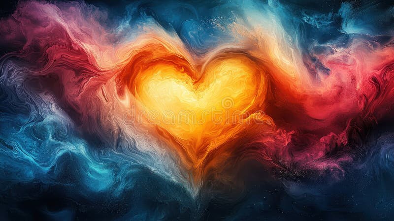 Abstract Vibrant Heart Design with Dynamic Colors Stock Photo - Image ...