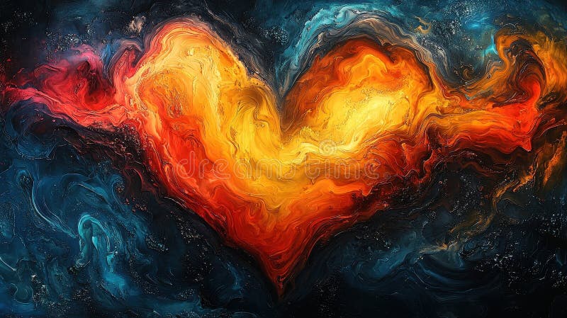 Abstract Vibrant Heart Design with Dynamic Colors Stock Photo - Image ...