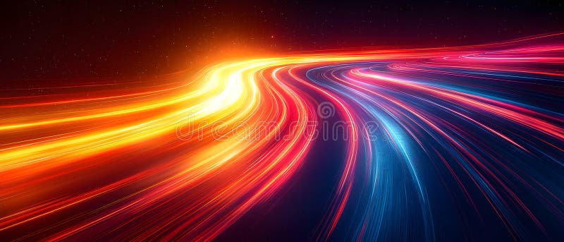Abstract Vibrant Light Trails Concept of Data Flow, Speed, and ...