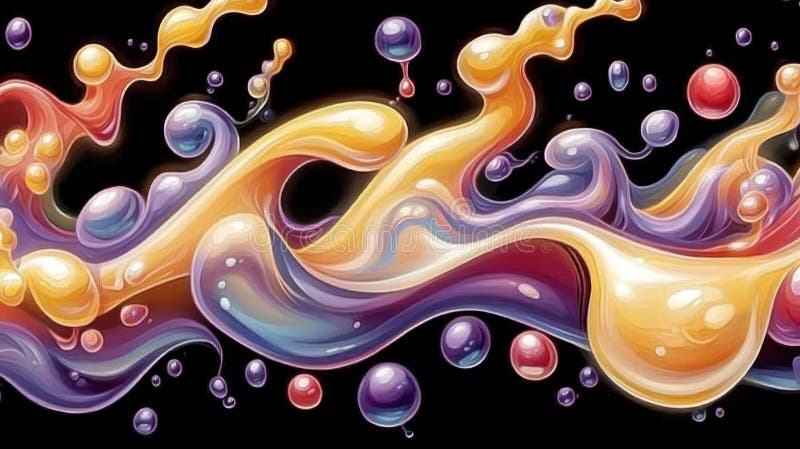 Abstract Colorful Liquid Swirl Background: Dynamic Flowing Design Stock ...