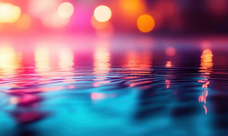 Abstract Vibrant Liquid Waves with Neon Colors and Reflections Stock ...