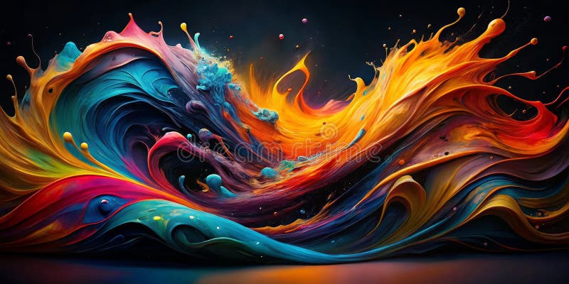 Abstract Vibrant Paint Swirl a Dynamic Composition of Color and ...