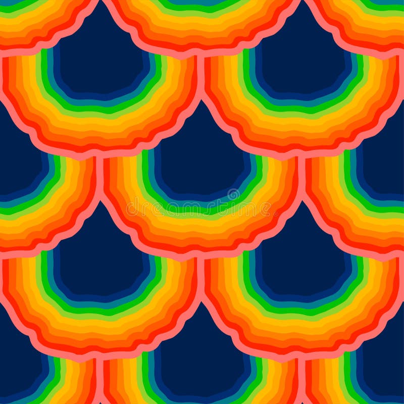 Abstract Vibrant Design of of Wavy Striped Rainbow Stock Vector ...