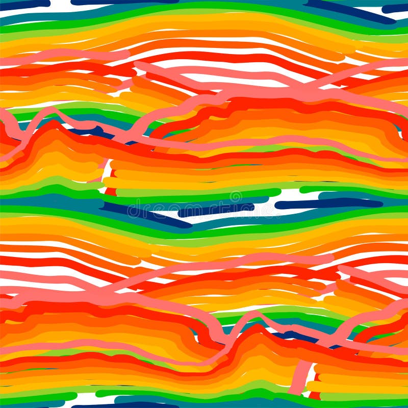 Abstract Vibrant Design of of Wavy Striped Rainbow Stock Vector ...
