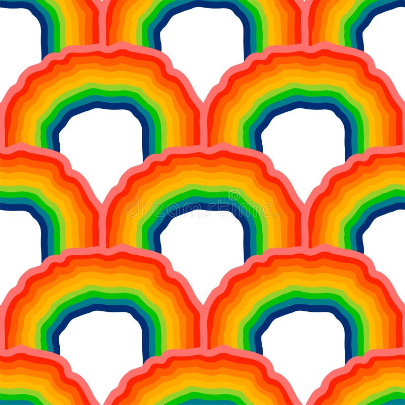 Abstract Vibrant Design of of Wavy Striped Rainbow in the Circular ...