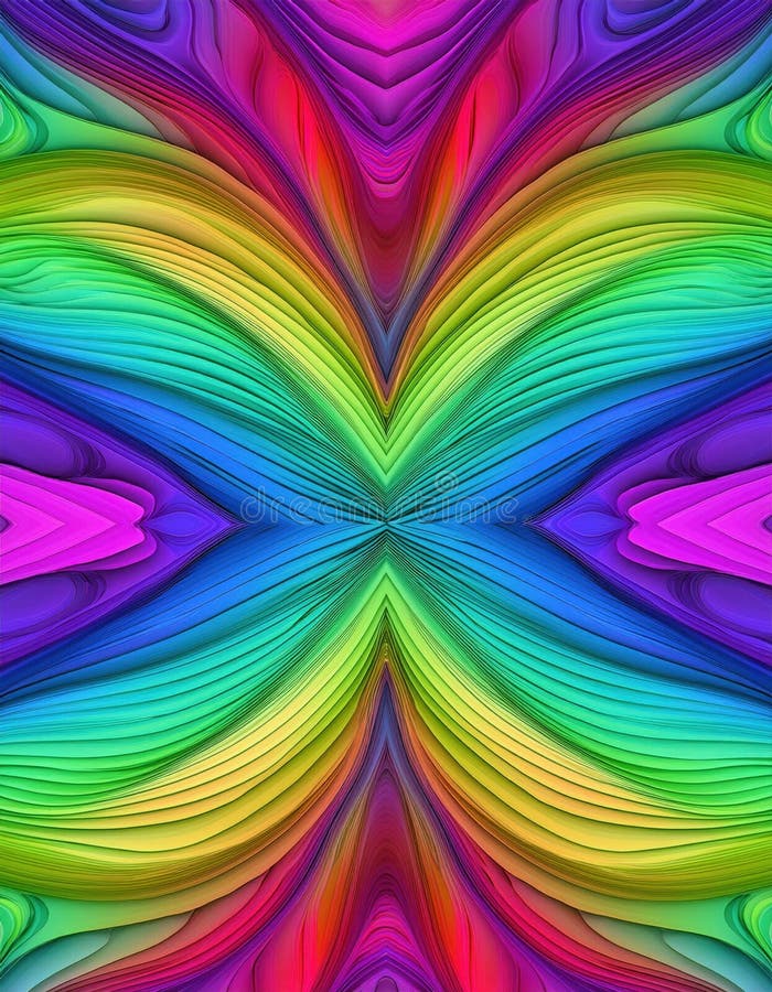 Abstract Vibrant Patterns in a Kaleidoscopic Design Featuring a ...