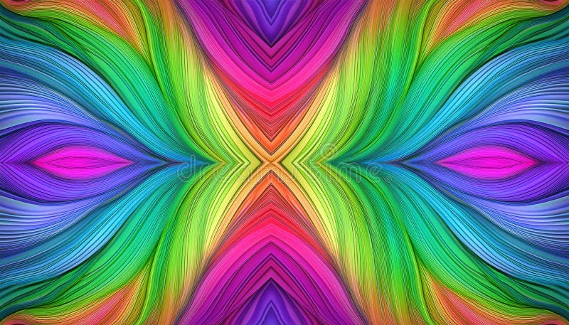 Abstract Vibrant Patterns in a Kaleidoscopic Design Featuring a ...