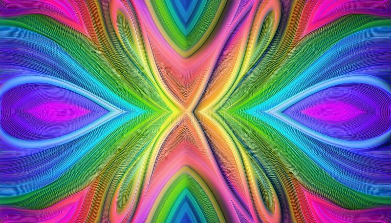 Abstract Vibrant Patterns in a Kaleidoscopic Design Featuring a ...