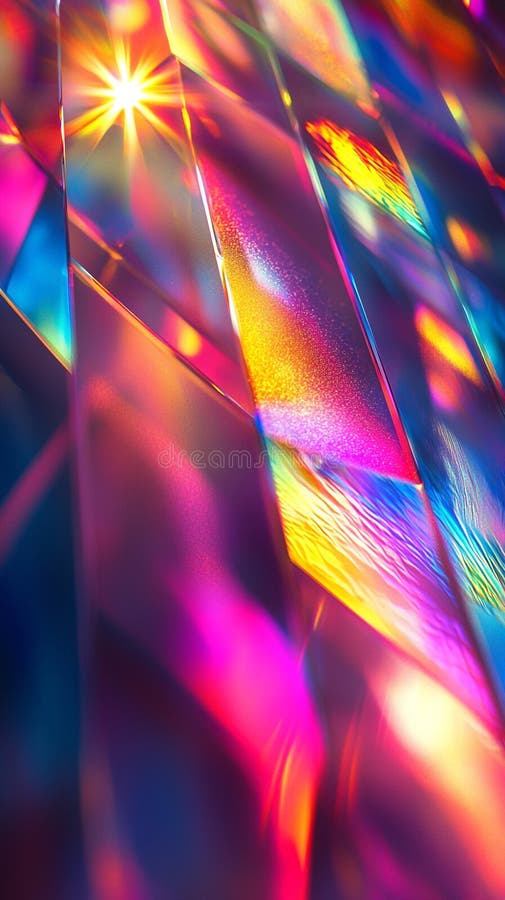 Abstract Vibrant Prismatic Light Refraction Background Texture Stock ...