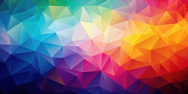 Abstract Vibrant Rainbow Geometric Low Poly Background Illustration. Generative AI Stock ...