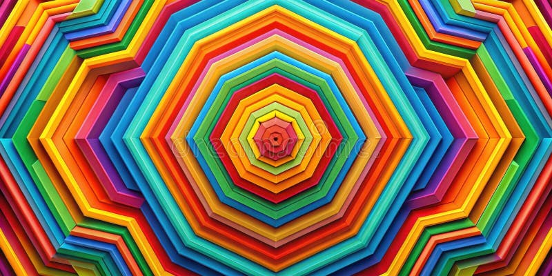Abstract Vibrant Rainbow Octagon Pattern Design Featuring Multicolored ...