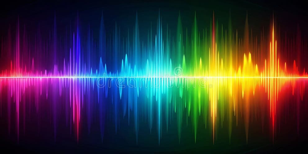 Abstract Vibrant Rainbow Sound Wave Visualization for Digital Design ...