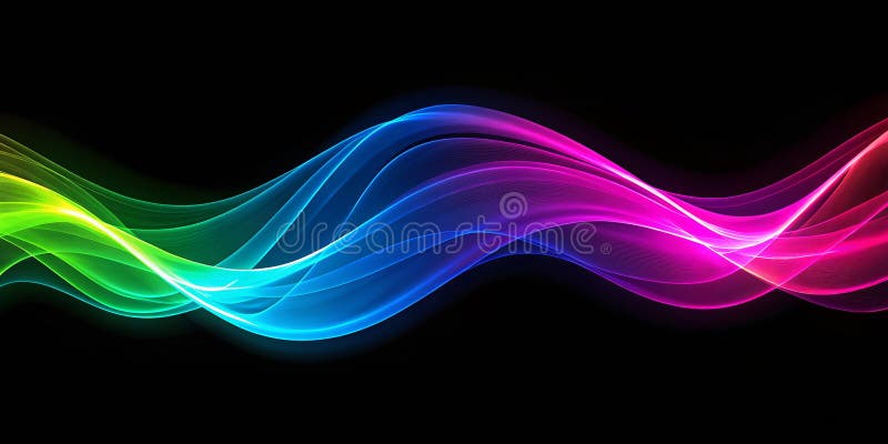 Abstract Vibrant Rainbow Wave Design for Digital Backgrounds ...