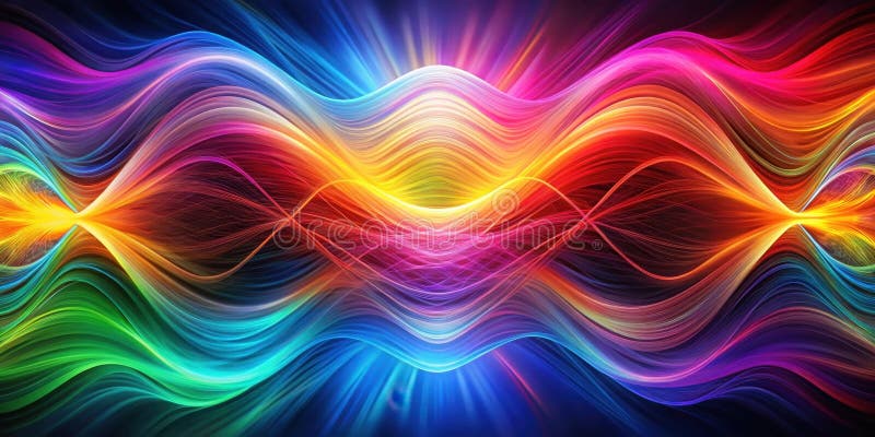 Abstract Vibrant Rainbow Waves a Dynamic Flow of Colorful Lines and Curves. Generative AI Stock ...