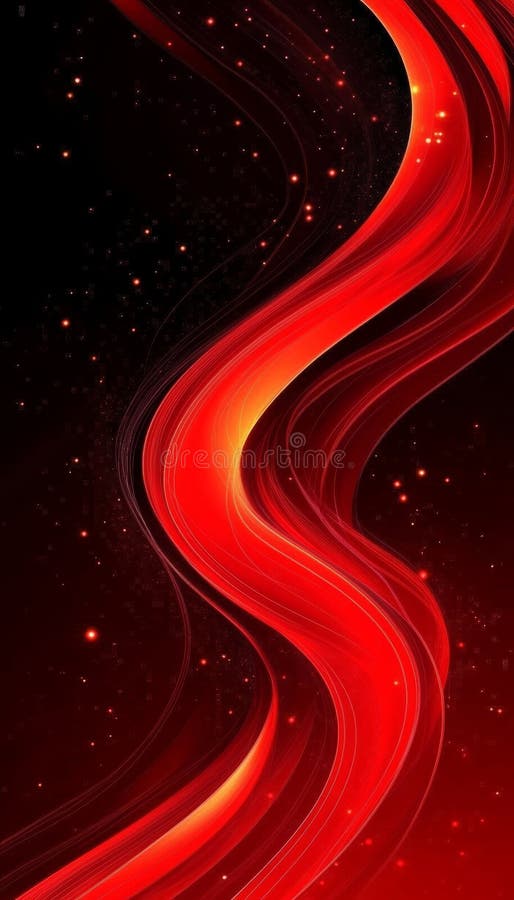 Abstract, Vibrant Red, Fiery Flowing Artistic, Radiating Dynamic Speed ...