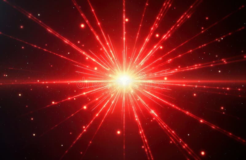 Abstract Vibrant Red Light Effect with Sparkling Rays, White Backlight ...
