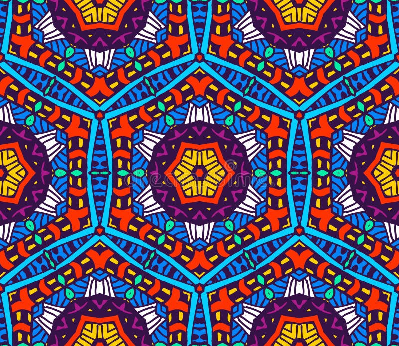 Abstract Vibrant Seamless Pattern Stock Vector - Illustration of motif ...