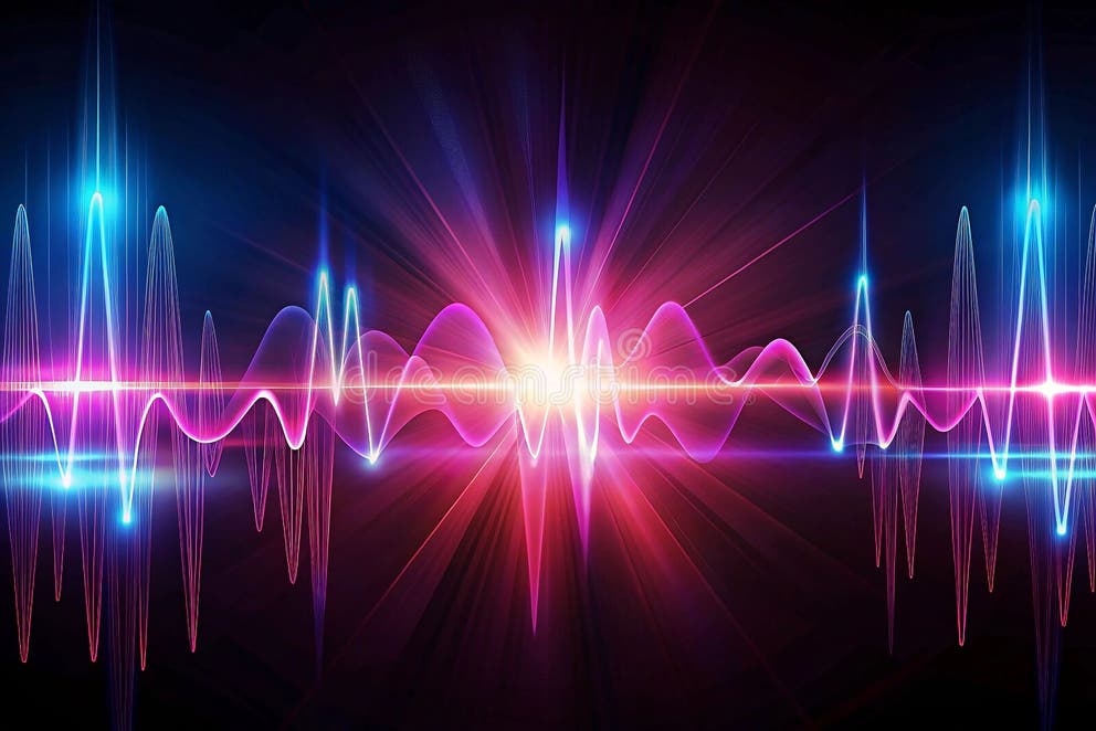 Abstract Vibrant Sound Waves Radiating Light Stock Illustration ...