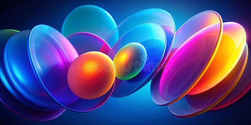 Abstract Vibrant Spheres and Discs in Dynamic Composition. Generative ...