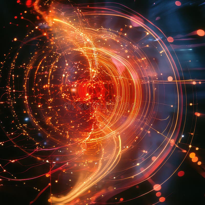 Abstract Vibrant Swirl of Light and Energy in Dark Background Stock ...