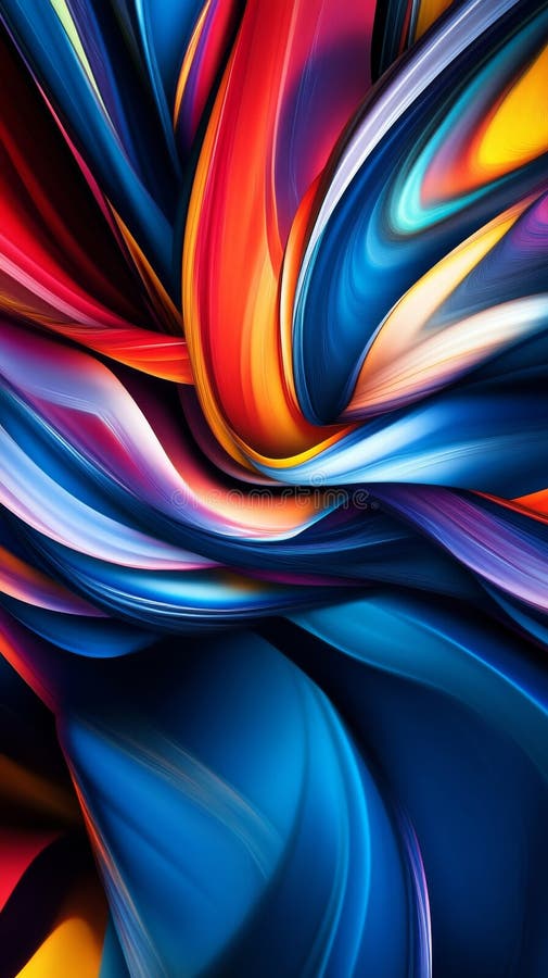 Abstract Vibrant Wave Pattern with Bold Colors, Dynamic Movement ...