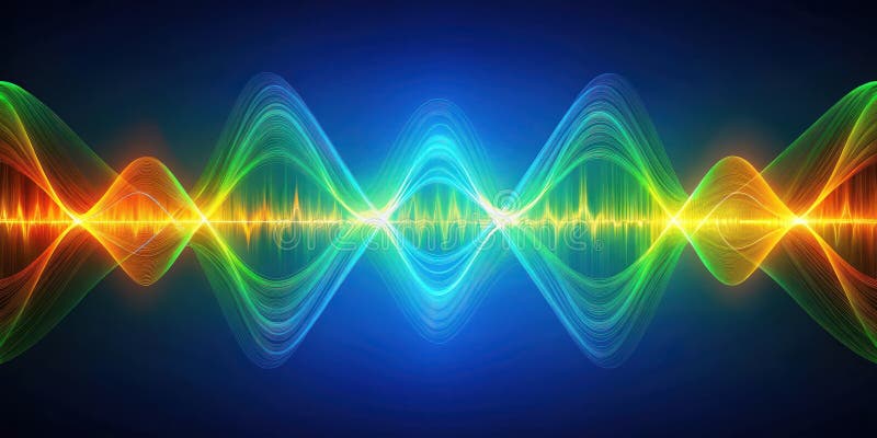 Abstract Vibrant Waveform Design Colorful Lines and Curves on a Dark ...