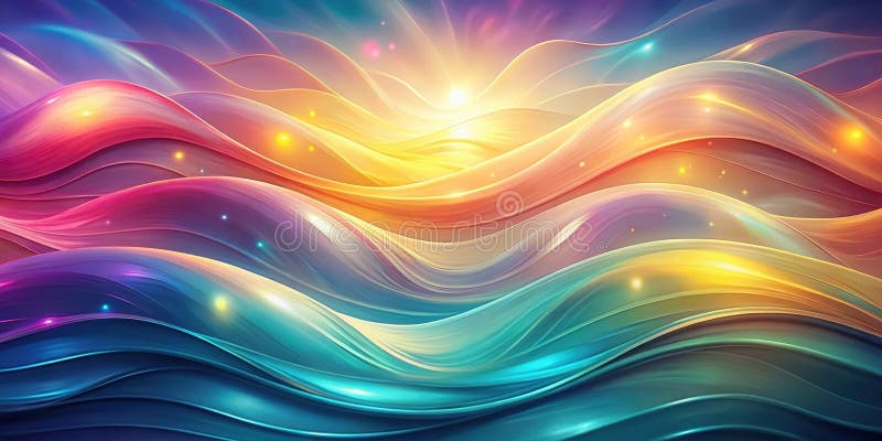 Abstract Vibrant Waveform Design with Glowing Particles and a Central ...