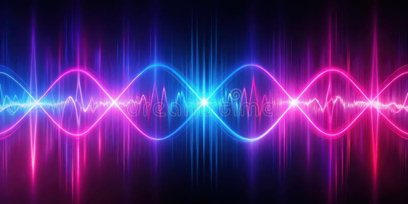 Abstract Vibrant Waveform Pattern with Glowing Neon Lines and Dynamic ...