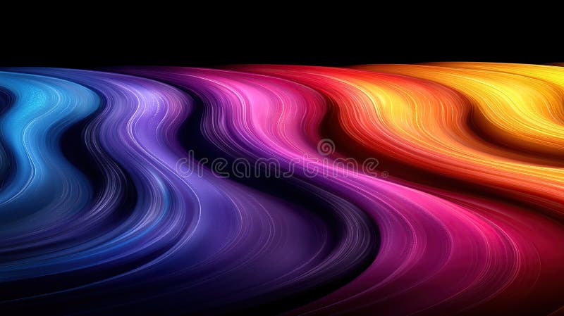 Abstract Vibrant Wavy Colorful Lines Design Stock Illustration ...
