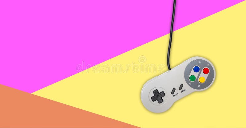Abstract Video Gaming Controller: Vintage Gamepad on Colorful ...