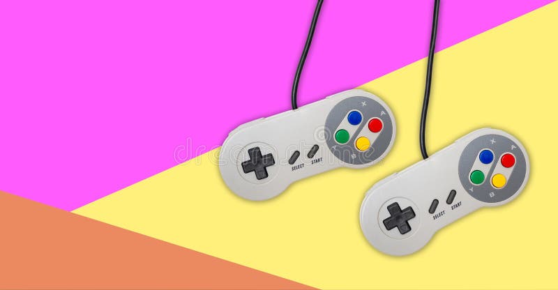 Abstract Video Gaming Controller: Vintage Gamepad on Colorful ...